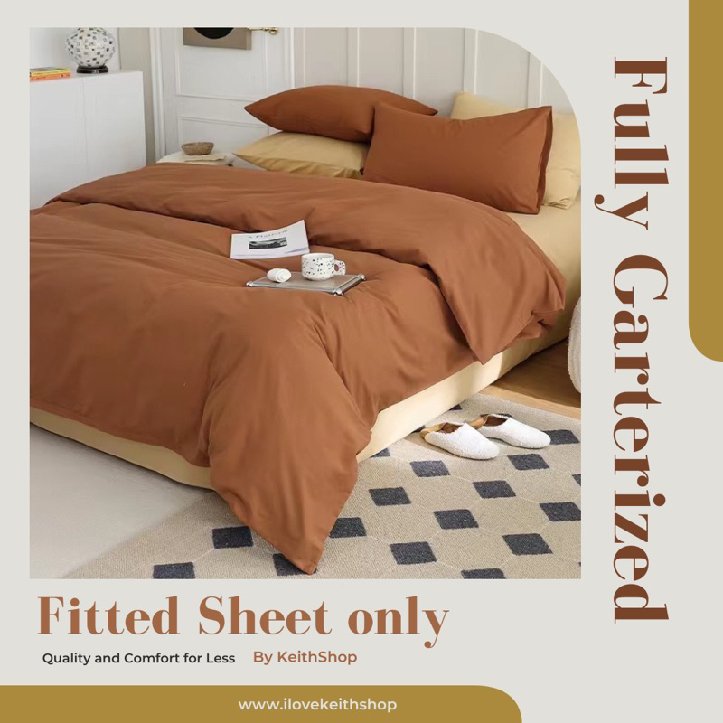 FITTEDSHEET ONLY Fully Garterized Cotton Plain | Shopee Philippines
