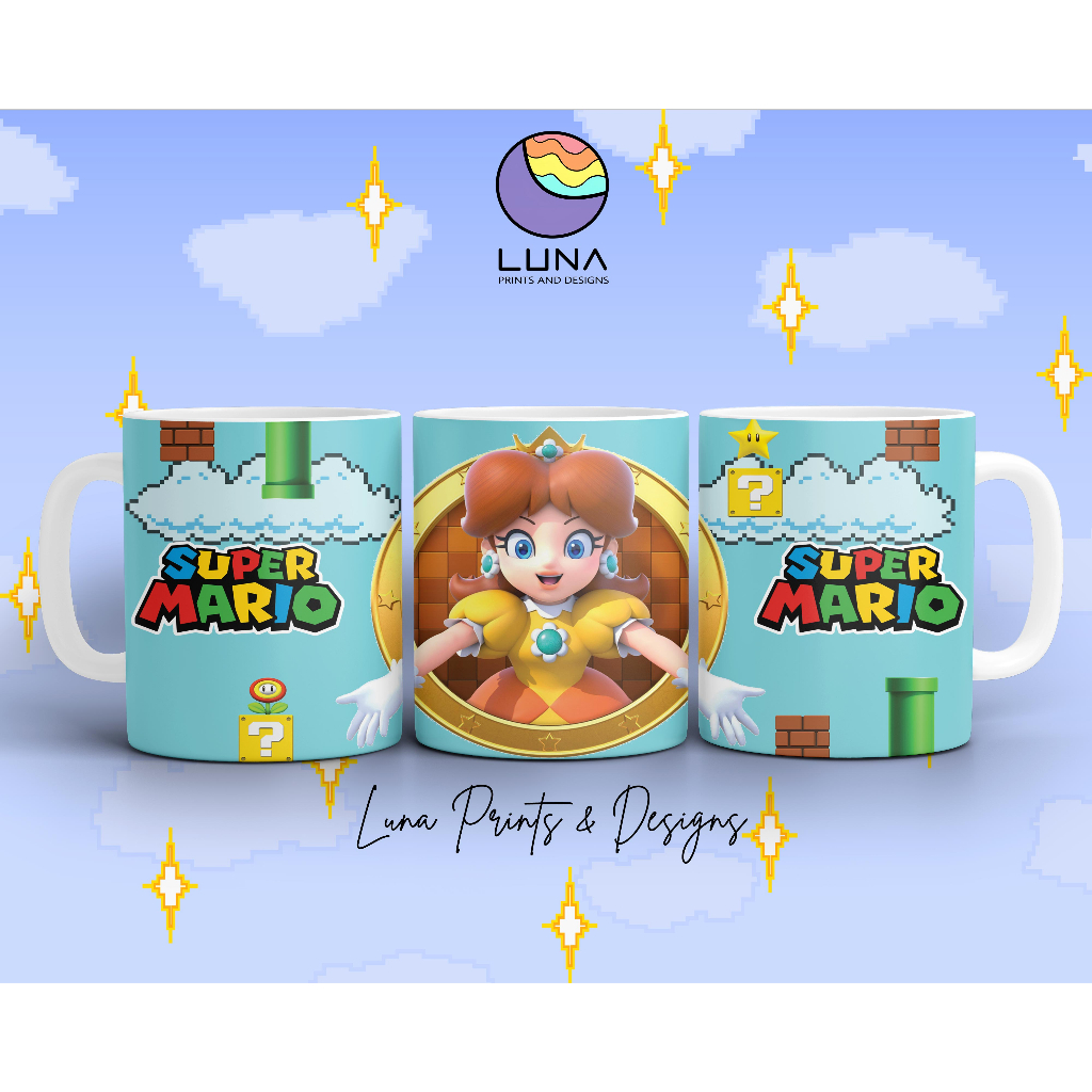Super Mario Coffee Mug Collection V2 ( Princess Peach, Luigi, Yoshi ...