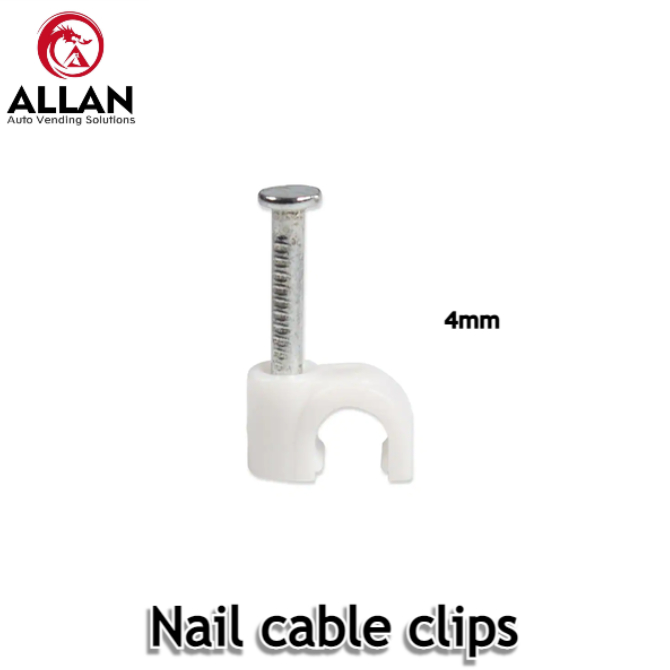 Allan 100pcs. Nail flat clips cable ties round steel nail cable clips ...