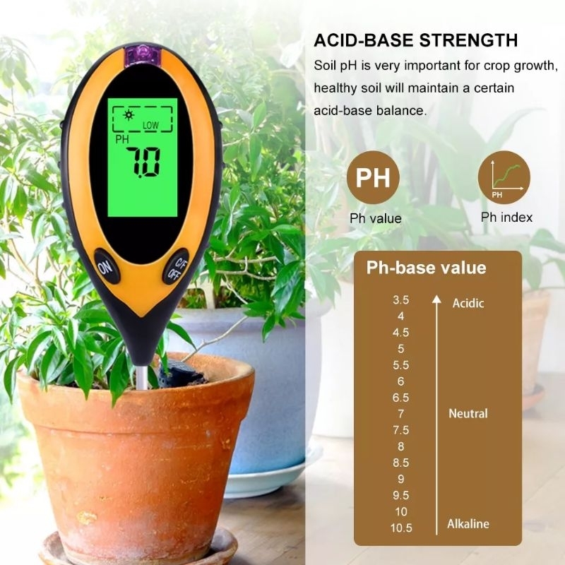Soil Meter 4 in 1 Moisture, Light Temperature, PH Soil Meter | Shopee ...