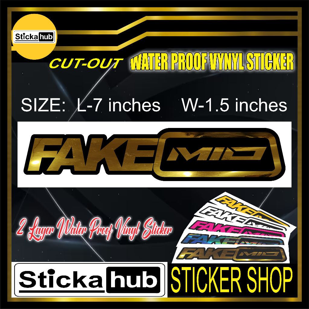 FAKE MIO STICKER, VINYL STICKER, WATER PROOF, STICKER FOR MOTORCYCLE ...