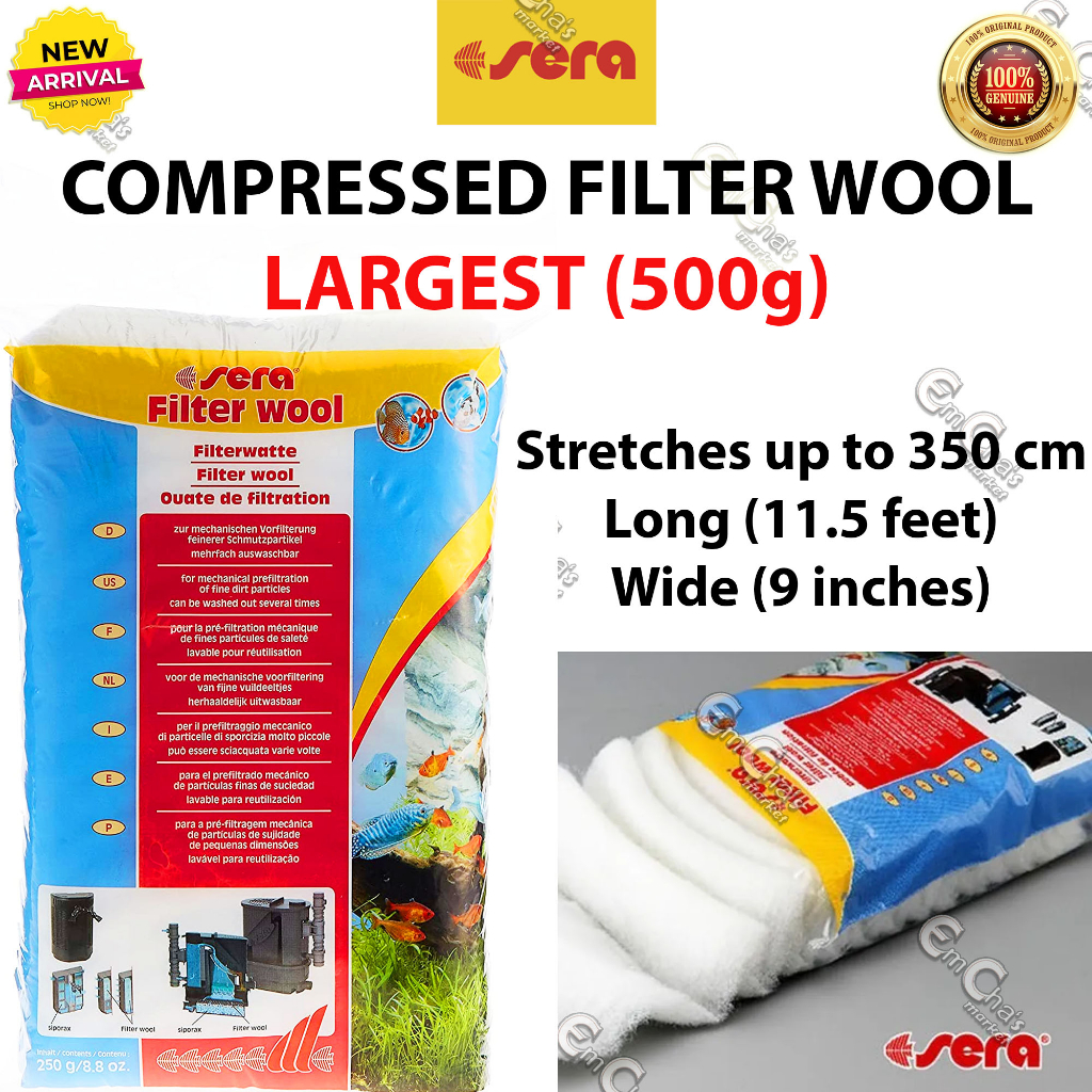 SERA (500g) LARGEST COMPRESSED FILTER WOOL for Filtration(flt)(acc ...