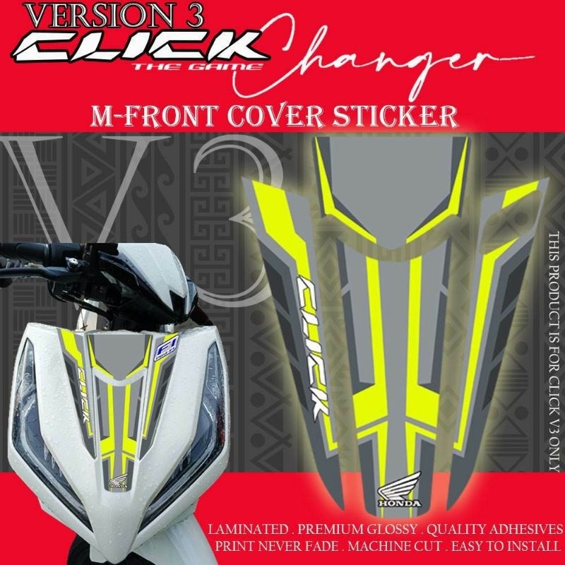 HONDA CLICK V3 FRONT COVER DECALS/HONDA CLICK STICKER/HONDA DECALS ...