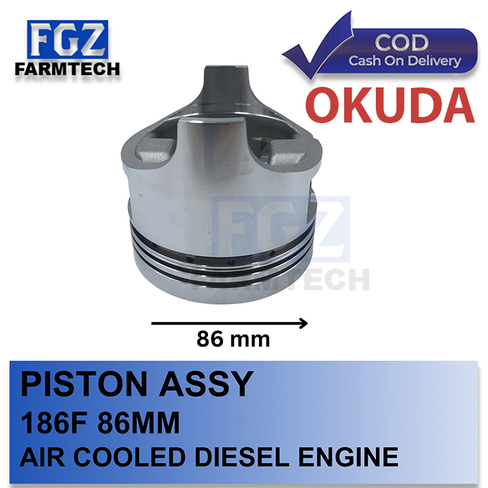 PISTON ASSY 186F OKUDA AIR COOLED DIESEL ENGINE ASSEMBLY | Shopee ...