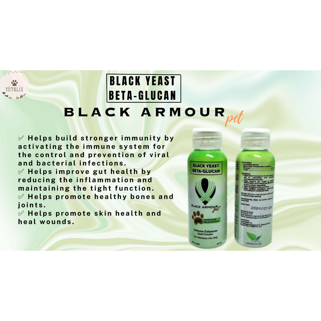 [VETKLIX] Black Armour Black Yeast Beta-Glucan Immune Enhancer 50ml ...