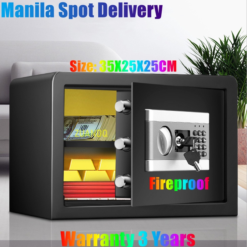 Luxury Digital Depository Cash Fireproof Safe Box Jewelry Home Hotel Lock Keypad Black Safety ...