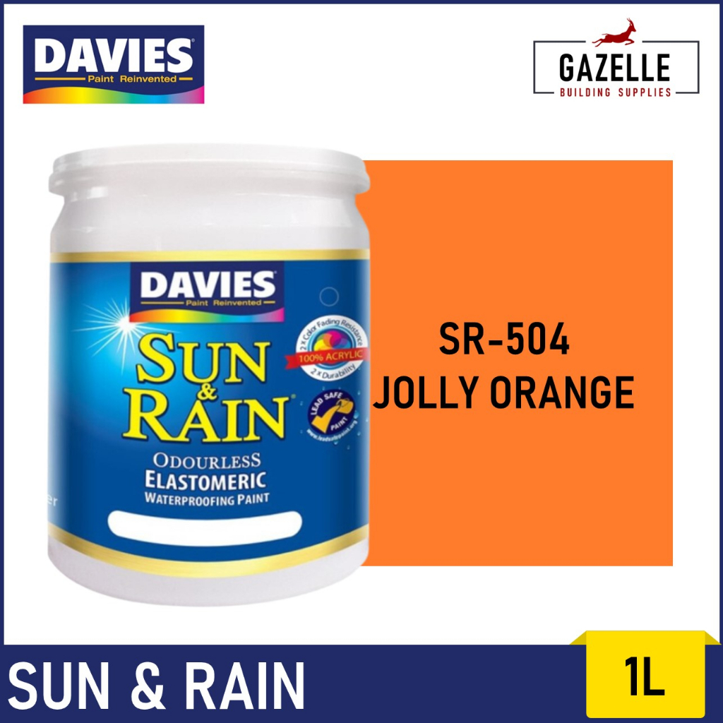 Davies Sun & Rain Acrylic Elastomeric Paint - Oranges 1L | Shopee Philippines