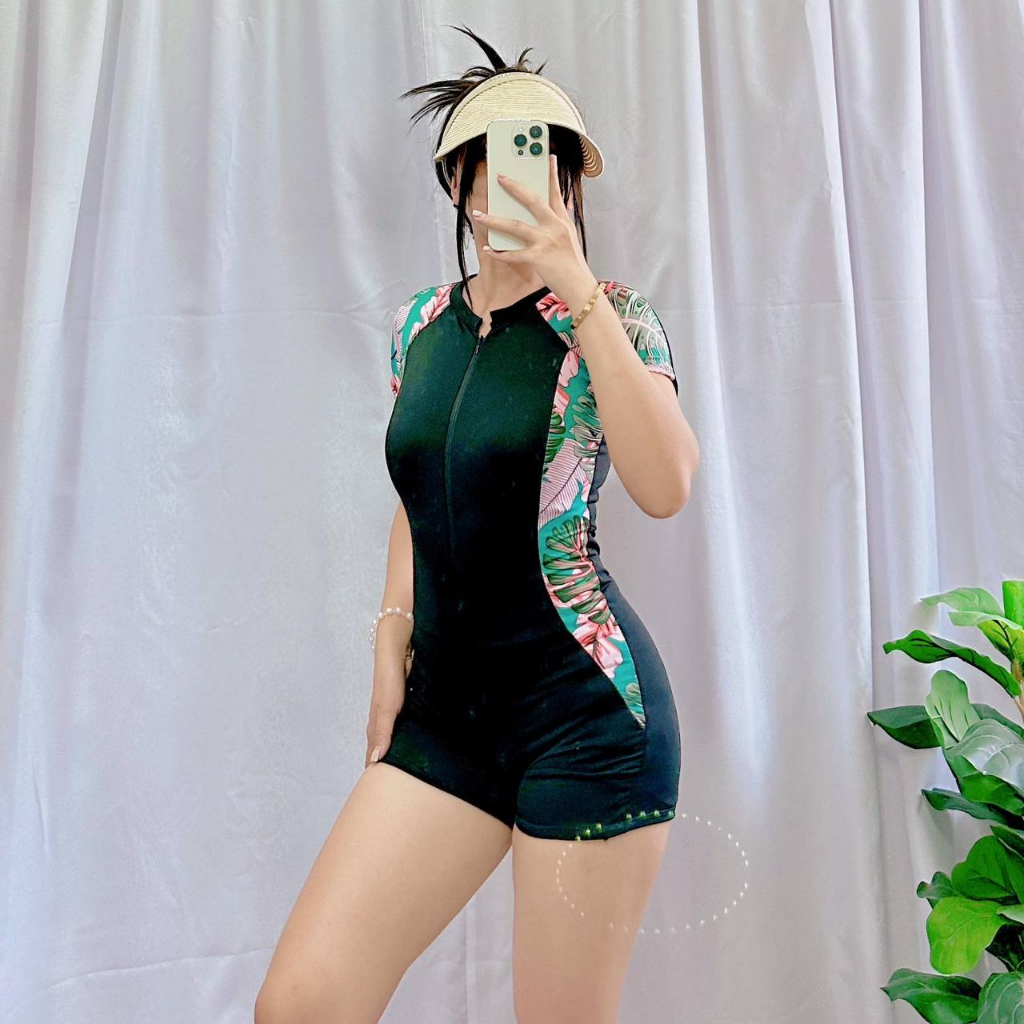 LESEKA Cora Zipper Rashguard Swimsuit For Womens nylon Spandex Fabric ...