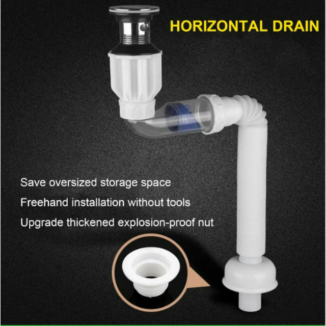 H&W ABS Lavatory sink drain pipe set MultiFunction drainage pipe sink ...
