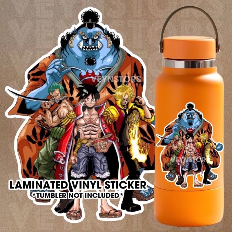 ONE PIECE LUFFY ZORO SANJI JINBEI LAMINATED VINYL STICKER | Shopee ...