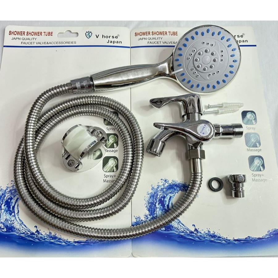 vhorse Telephone shower set with two PVC way faucet#VH-6001B | Shopee ...