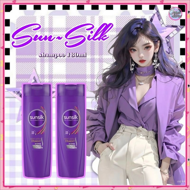 Sunsilk shampoo Hair straight 180ml purple | Shopee Philippines