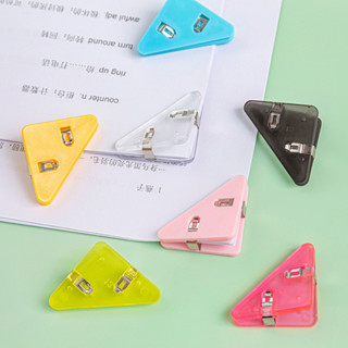 Portable Colorful Binder Clip Paper Clip Transparent Triangle Clip ...
