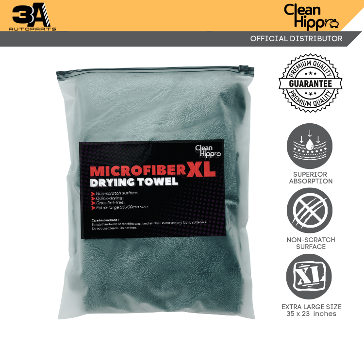 Clean Hippo Microfiber Car Wash Drying Towel 90x60cm Quick Dry 600gsm ...