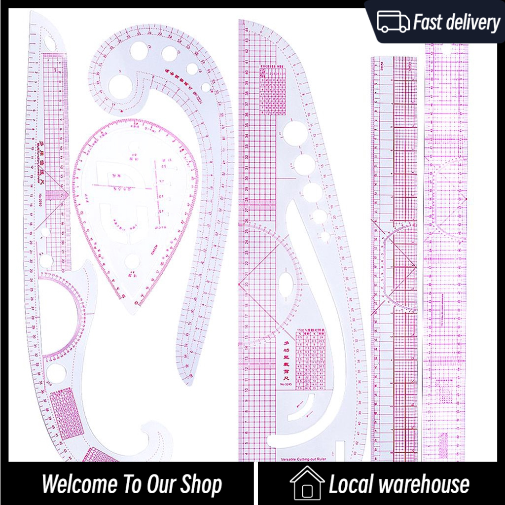 [Fast delivery]6PCS French Metric Ruler Clothing Fashion Ruler Curve ...