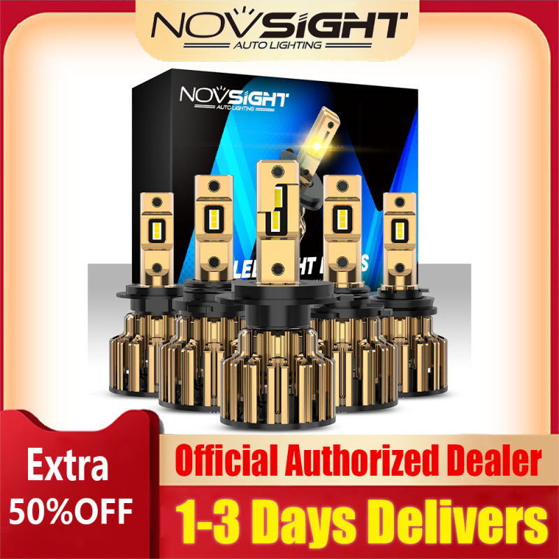 Novsight F03Y H11 H7 H4 9005 9006 70W 3000K yellow Car LED Headlight 15000LM Super Bright A Pair ...
