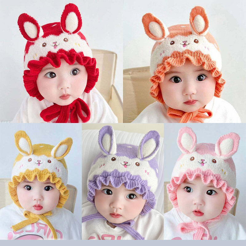 Baby Knitted Caps Toddler Cap Kids Bonnet Hat Cute Rabbit Autumn Winter ...