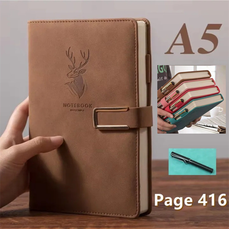 Onhand 416 Pages A5 Faux Leather Thick Business Notebook Sketch Journal ...