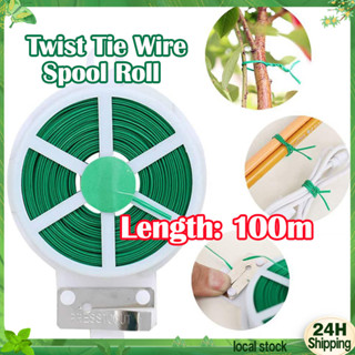 100m PVC Garden Twist Tie Wire Spool Roll For Garden Plants Cable Tie ...