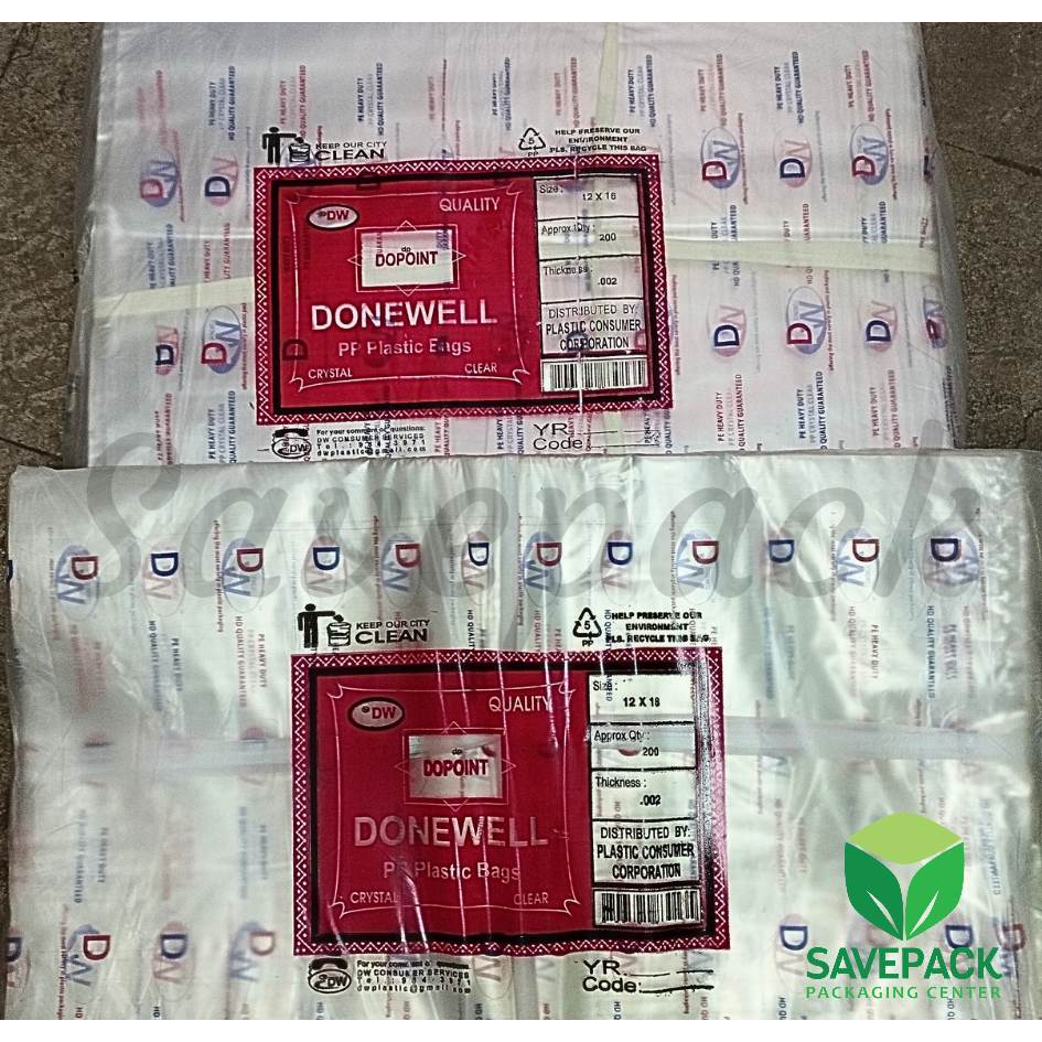 PP Donewell Clear Plastic Bag 100pcs/pack | Shopee Philippines