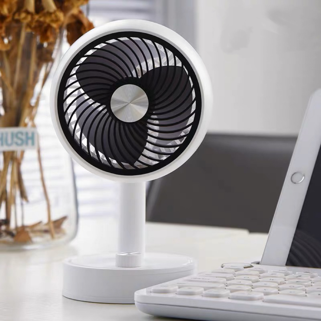 Portable Desk Fan USB Rechargeable 1200mAh Battery Small Mini Electric ...