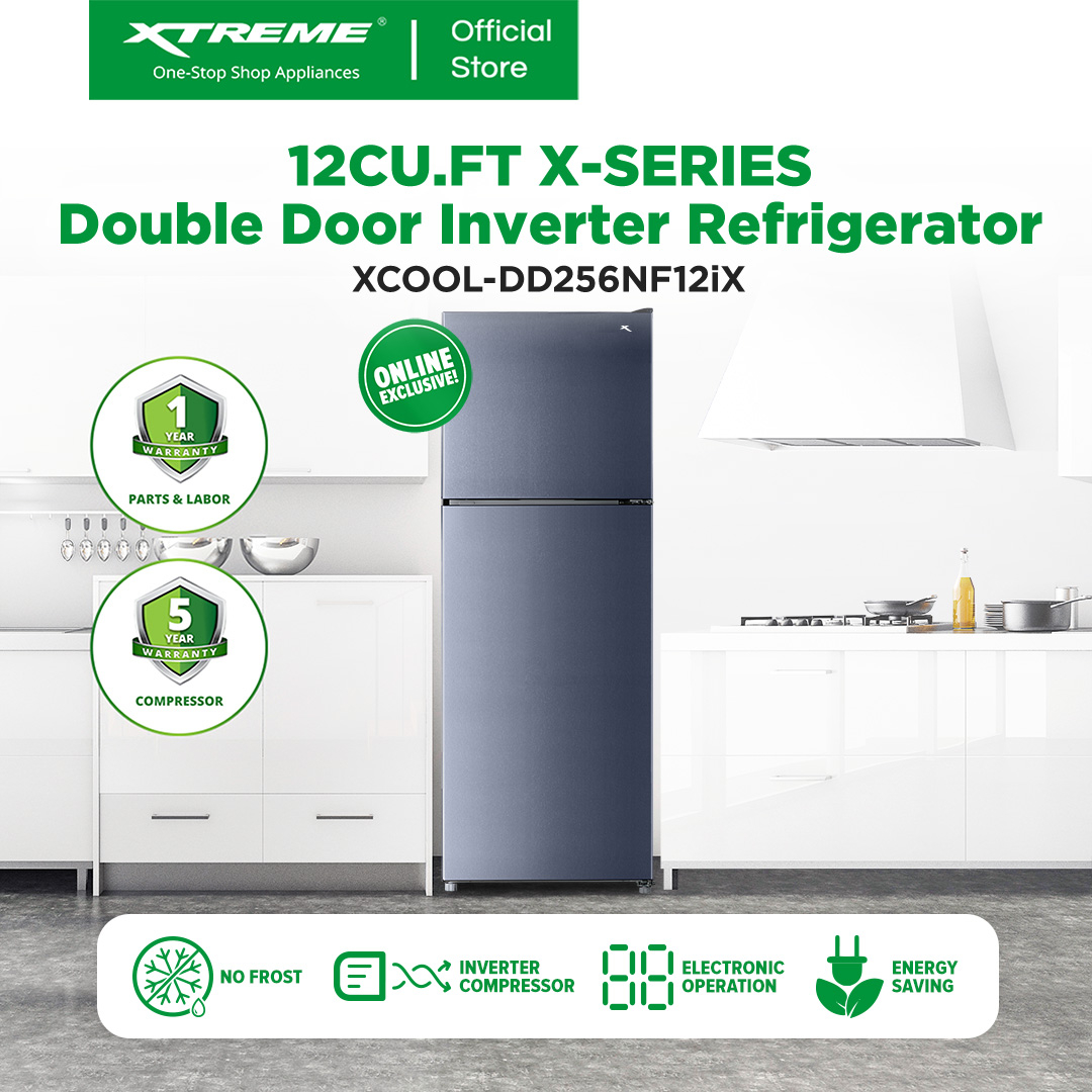 X-SERIES 12 cuft. Double Door Inverter Refrigerator No Frost (Silver ...