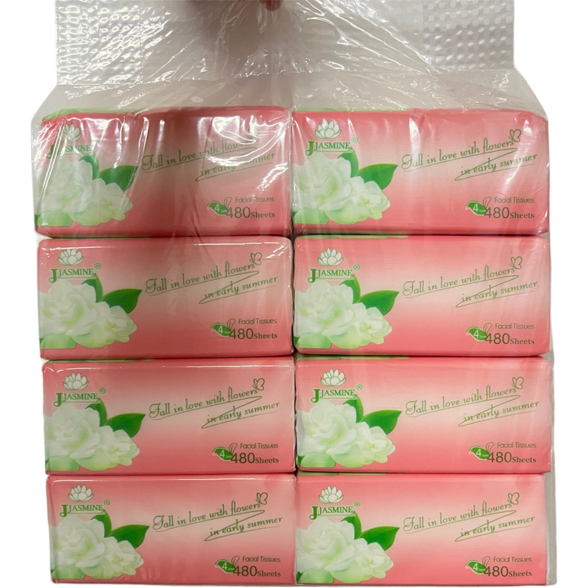 Tissue Jjasmine Organic Green Tea Facial Tissue 4 Ply/3 Ply (480 sheets ...