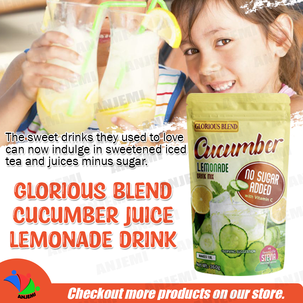Glorious Blend Cucumber Lemonade 360g with Stevia, Non Acidic, No Sugar ...