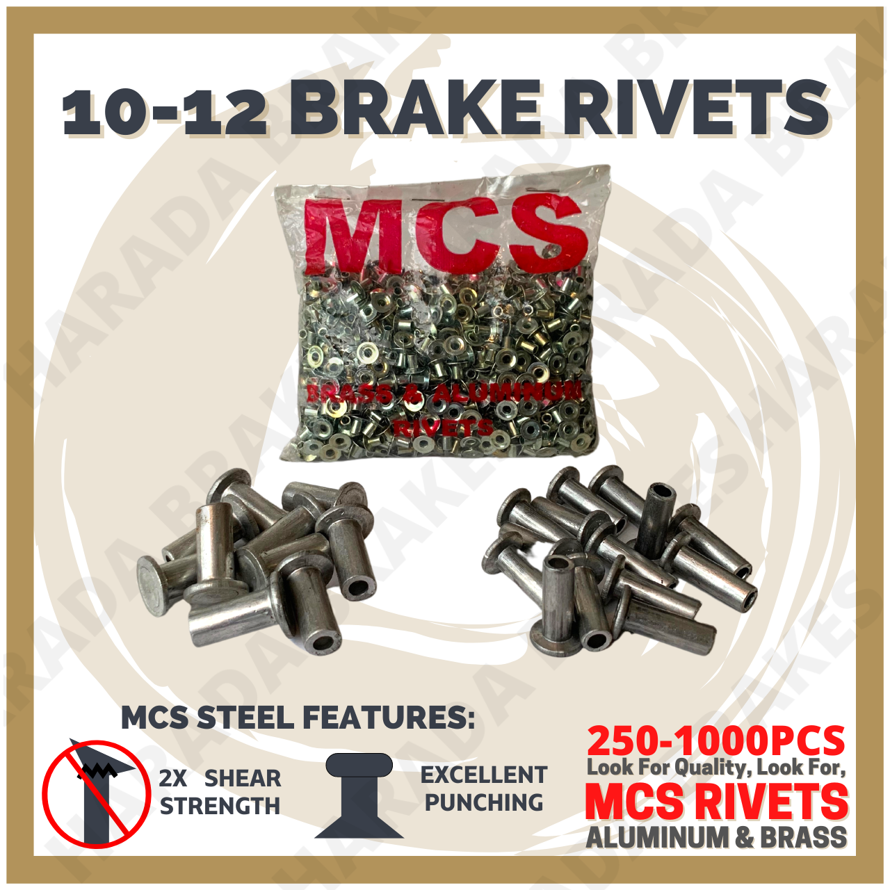 10 Series to 12 Series Aluminum Brake Rivets by Harada Brakes | Shopee ...