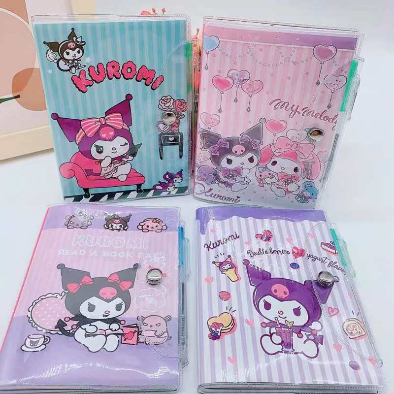 Thegiftfairy Mini Sanrio Kuromi & Melody Notebook with Transparent ...