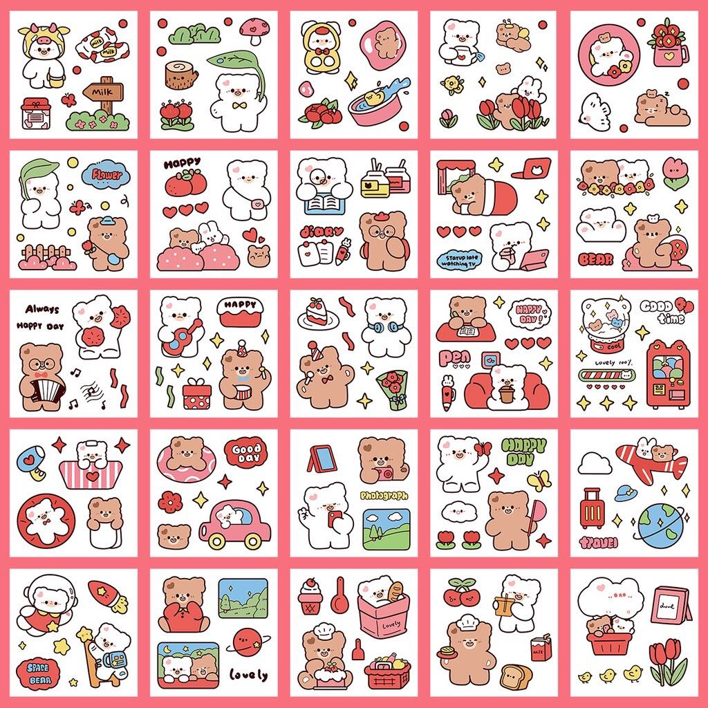 Kawaii Rabbit and Bear Sticker | Shopee Philippines