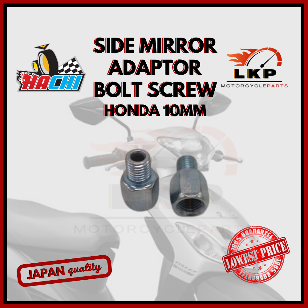 MOTORCYCLE SIDE MIRROR ADAPTOR BOLT SCREW METAL REVERSE 10MM HONDA 1SET ...