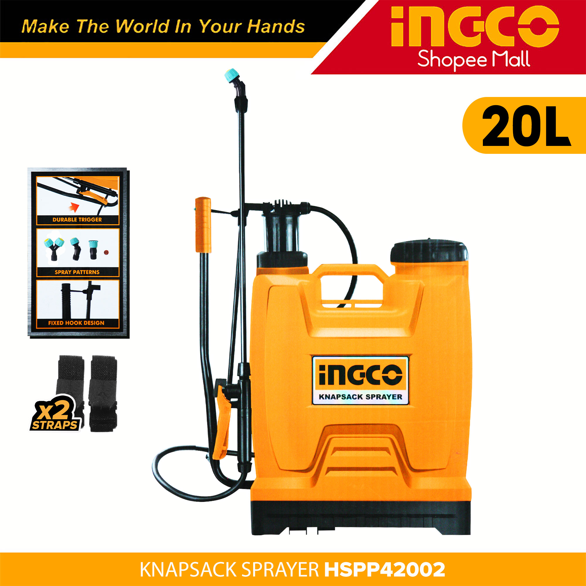 Ingco Knapsack Sprayer 16L | 20L Backpack Sprayer Manual Knapsack Sprayer Pump Sprayer IHT ...