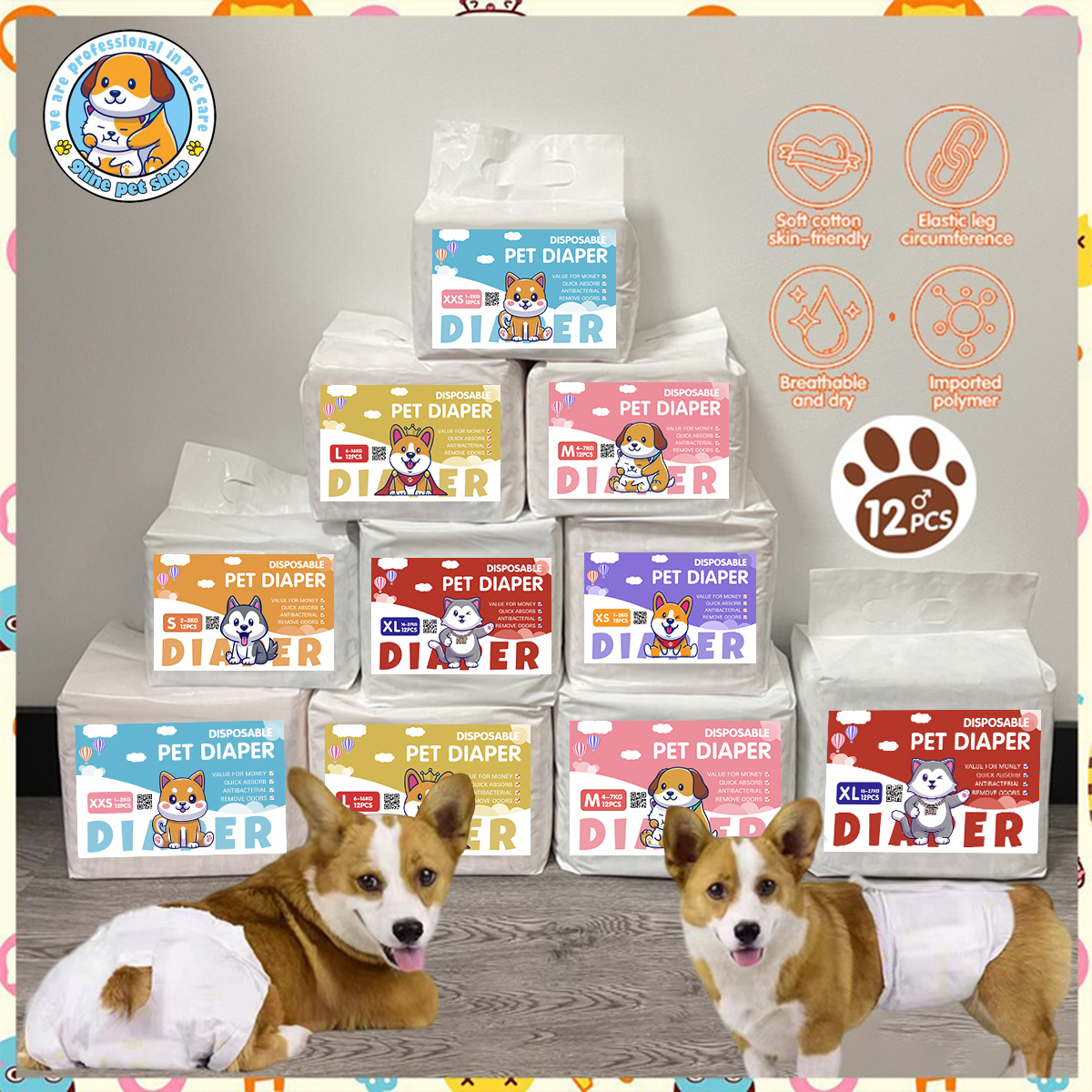 Pet Dog diapers absorption 36pcs set Rapid Disposable Cats Supplies ...