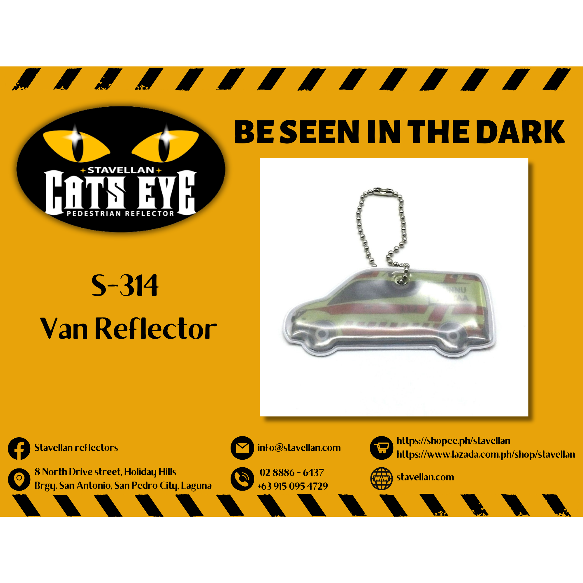 S-314 Van Reflector, excellent device for traffic safety when walking ...
