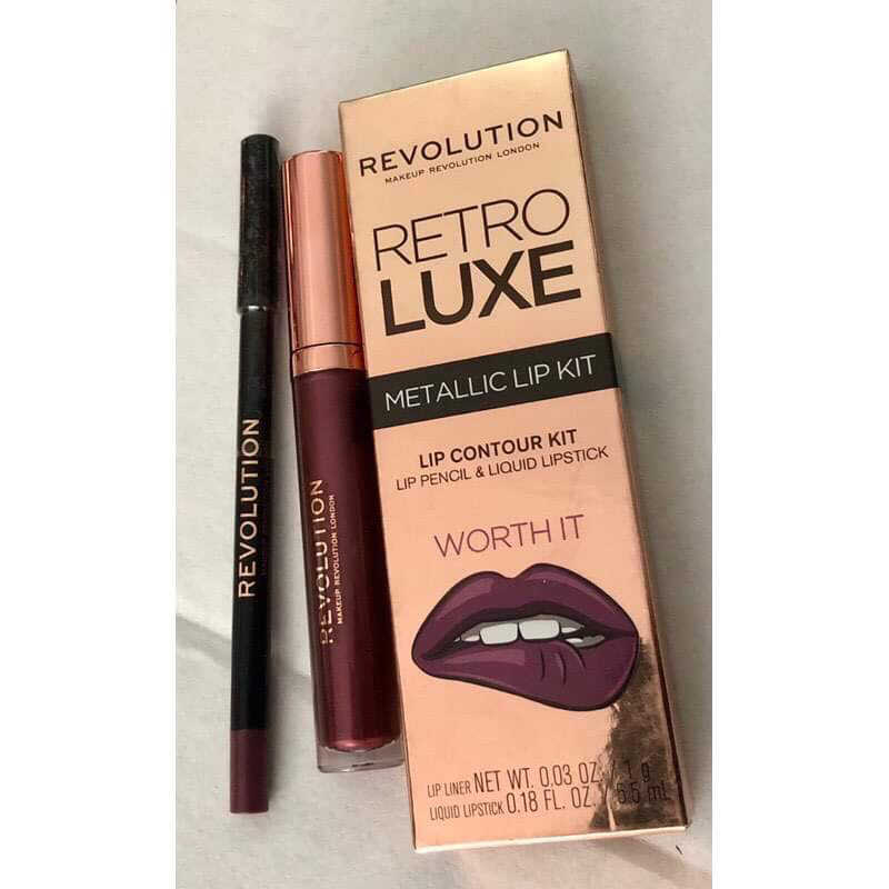 SALE!!! Revolution Retro Luxe Metallic Lip Kit (Lip Pencil & Liquid ...