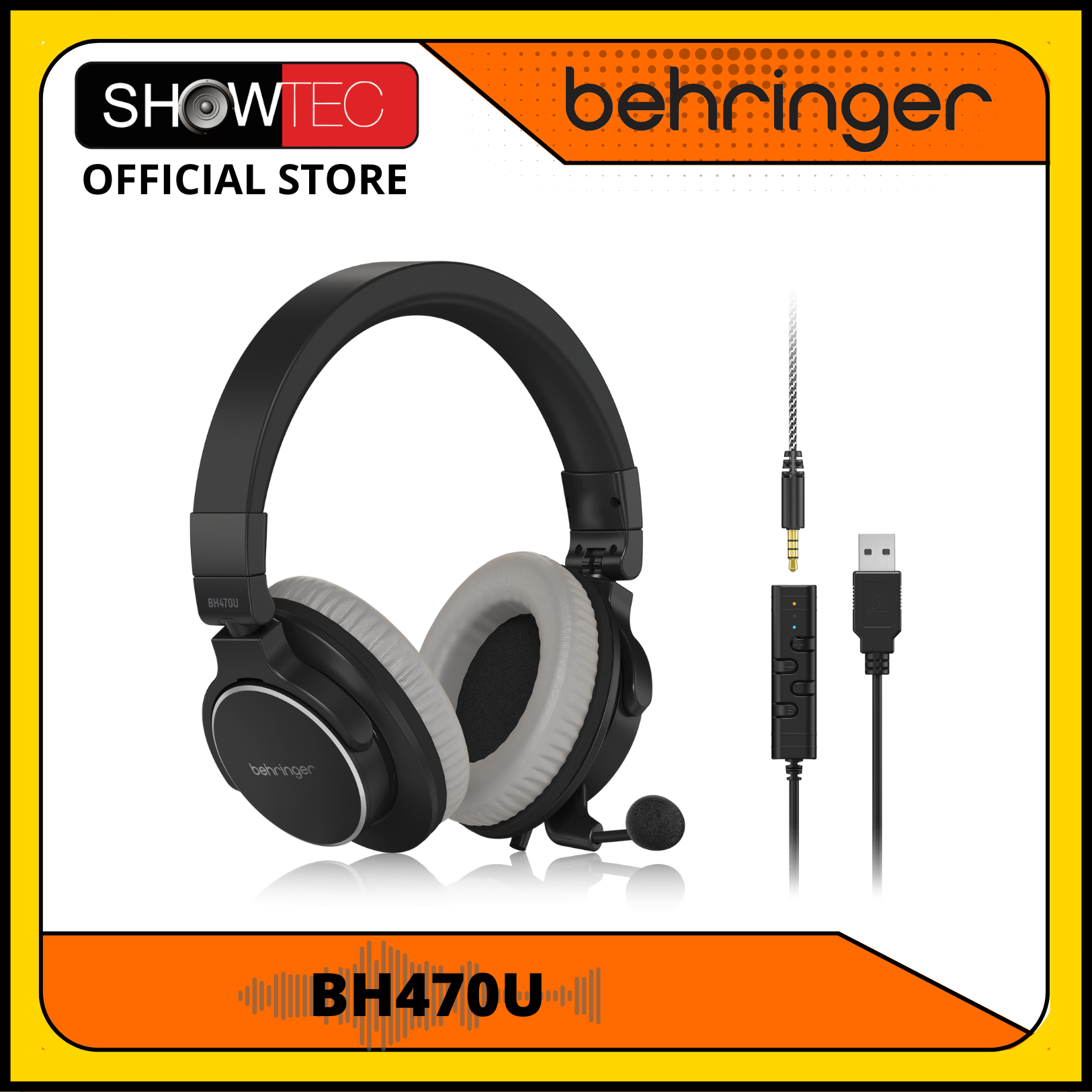 BEHRINGER BH470U - Premium Stereo Headset with Detachable Microphone ...