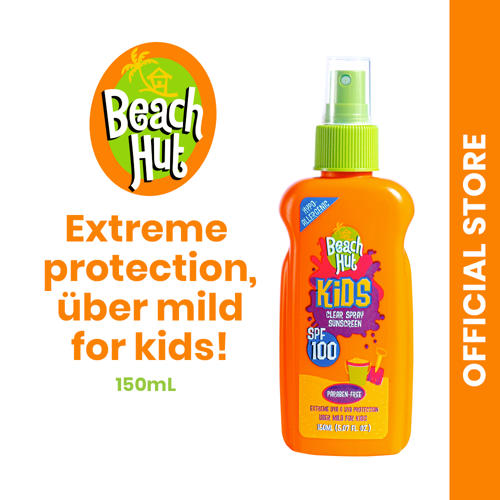 Beach Hut Sunblock Kids MAX SPF 100 ++ Clear Spray Body Sunscreen 150ml ...
