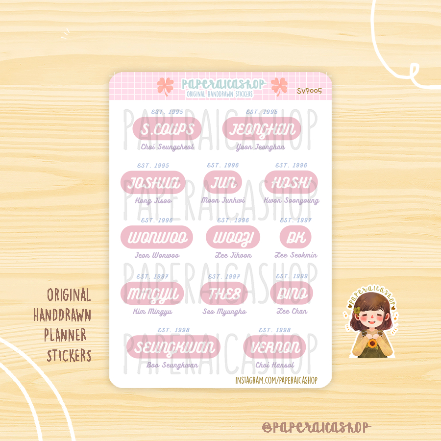 SVT Name Polco Stickers, Seventeen Stickers, Kpop Polco Stickers ...