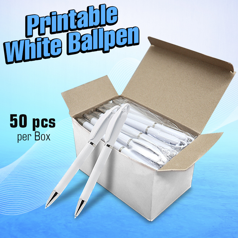 50pcs White Printable Ballpen Using Laser Decal Uv Stickers Sublimation ...