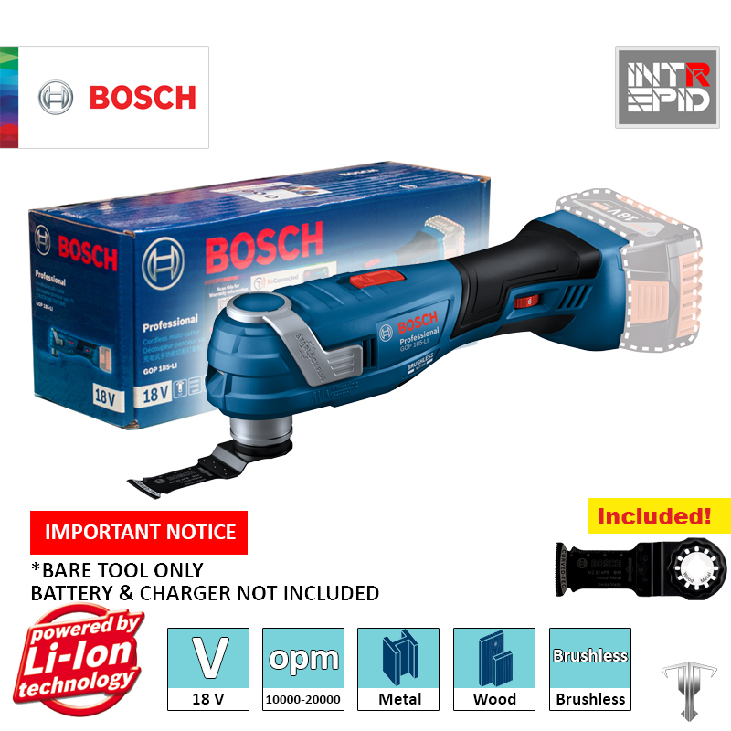 Bosch GOP 185-Li Professional 18 V Brushless Cordless Multi-Cutter ...