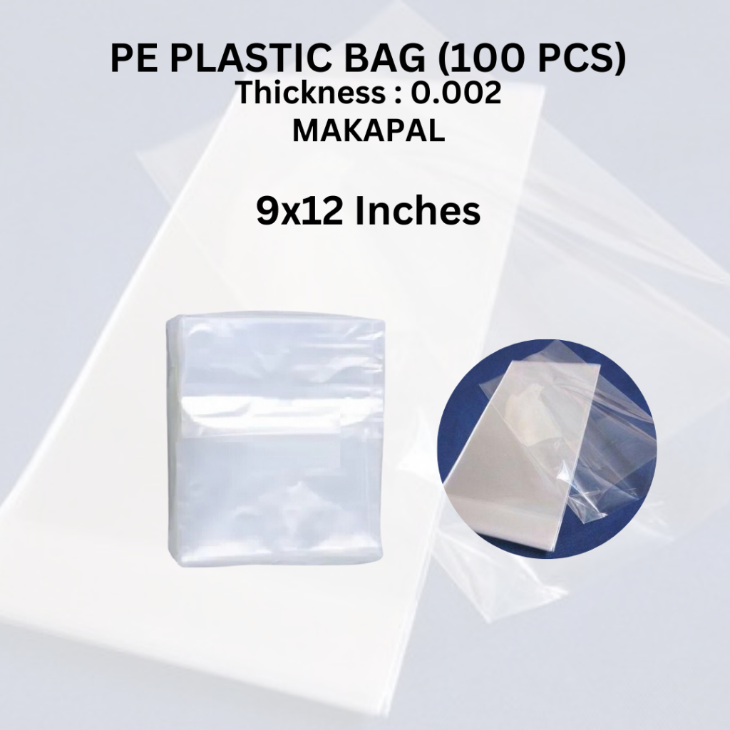 PE Plastic Bags Thickness 0.002 (100pcs) | MAKAPAL (9 to 12 Inches) | Shopee Philippines