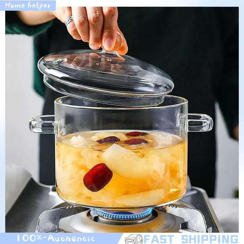 【COD】Kitchenware Borosilicate Glass Pot Safe Noodle Cooking Pot Heat ...