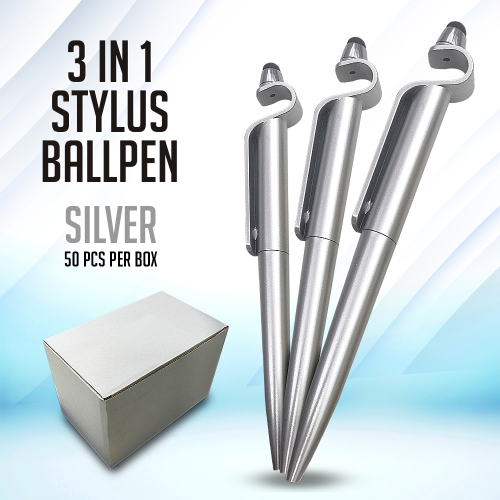 (50pcs) 3in1 multi-function stylus ballpen /Cellphone Stand / Touch screen NB pen (Black ink ...