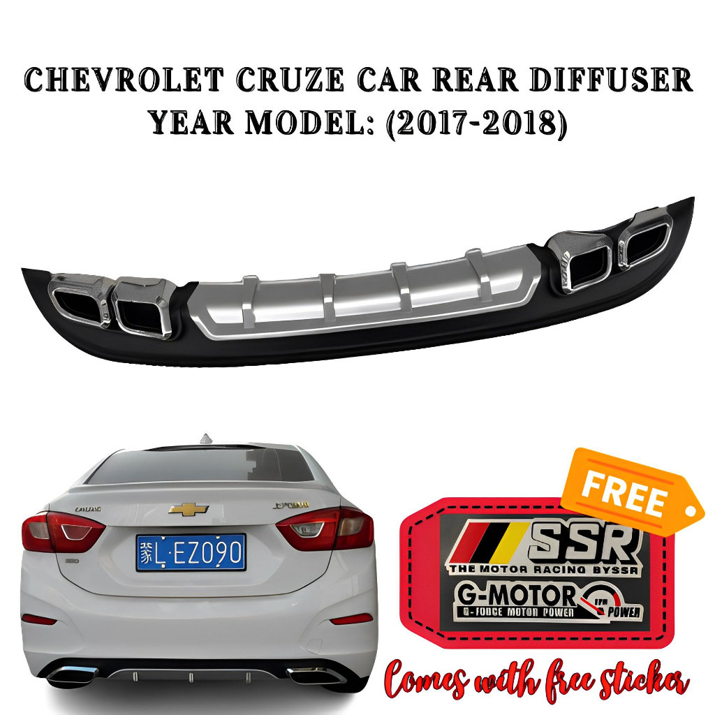 LD (7175) CHEVROLET CRUZE Car Rear Bumper Diffusers Lip Spoiler Body ...