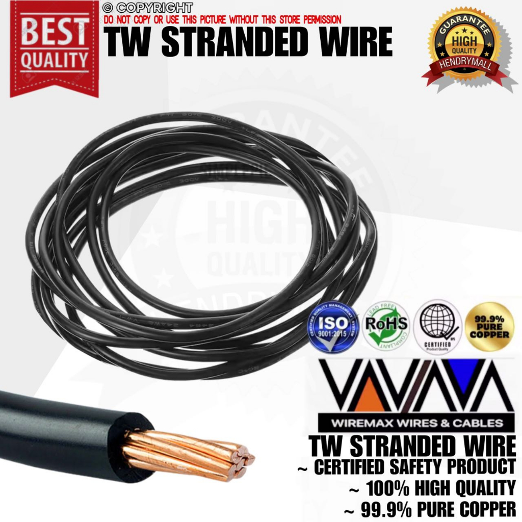(PER METER) 14/7 12/7 8/7 10/7 WIREMAX TW WIRE / THW THERMOPLASTIC ...