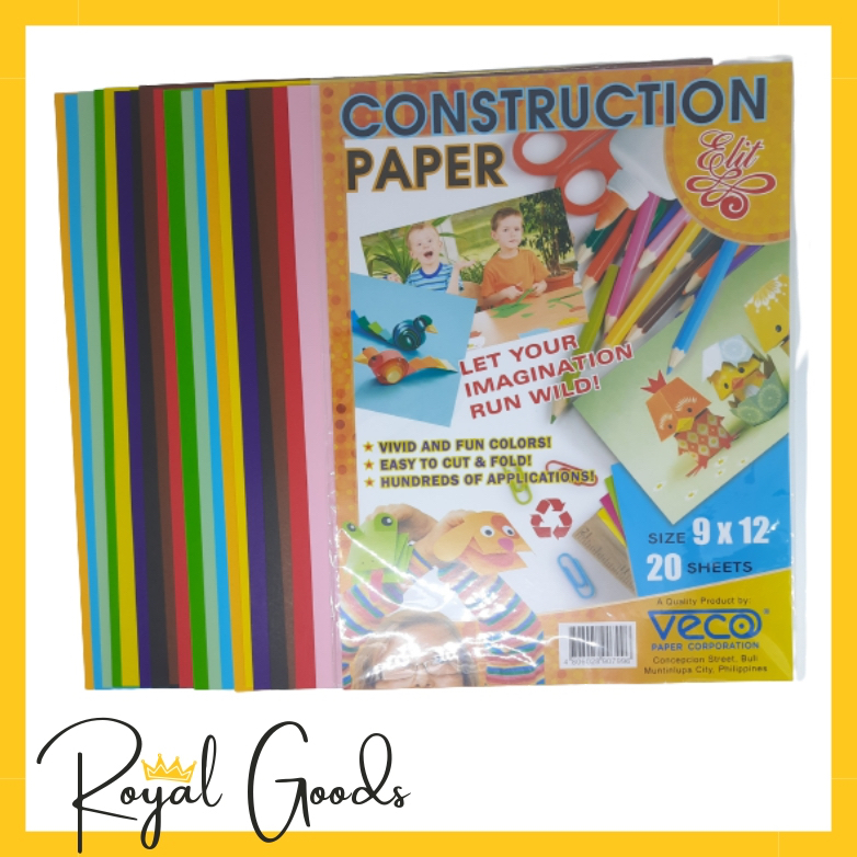 Veco Construction Paper/ Colored Paper (20pcs/pack) | Shopee Philippines