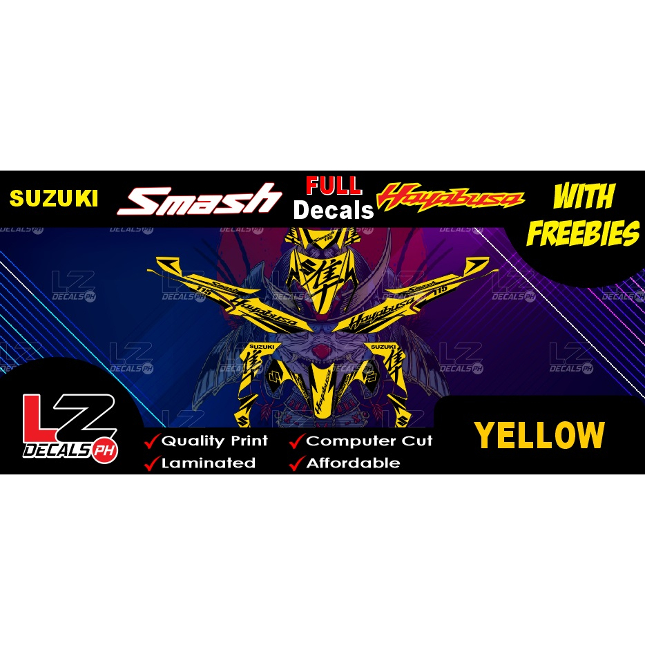 Suzuki Smash 115 Decals / Stickers (Hayabusa) with freebies stickers ...