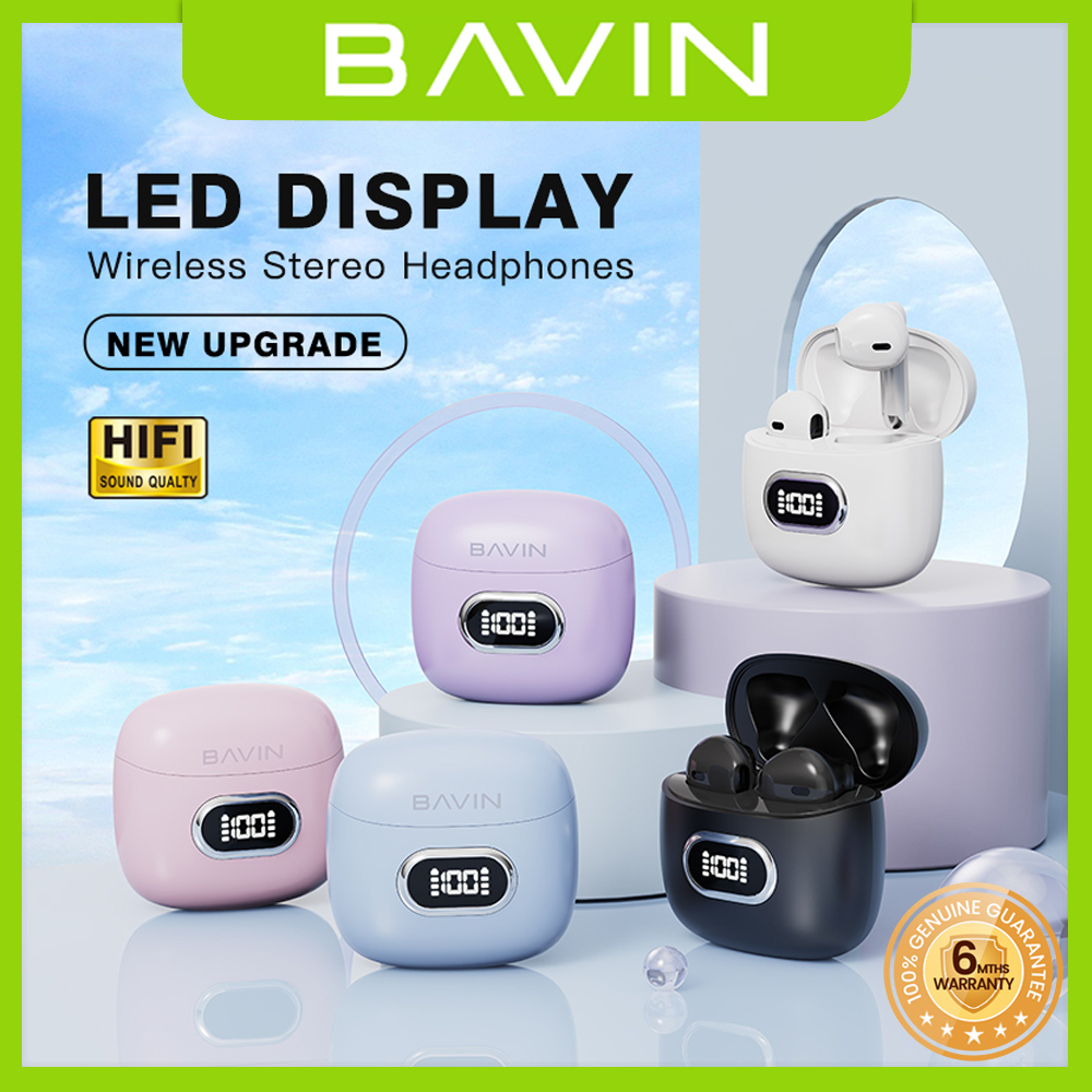 BAVIN BA19Pro TWS Wireless Bluetooth Earphone w/ LED Display HiFi ...