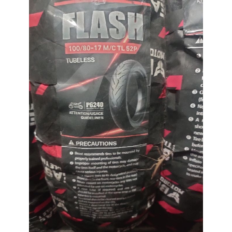BEAST Tire Flash 100/80-17 Tubeless Free Sealant and Pito (Original ...